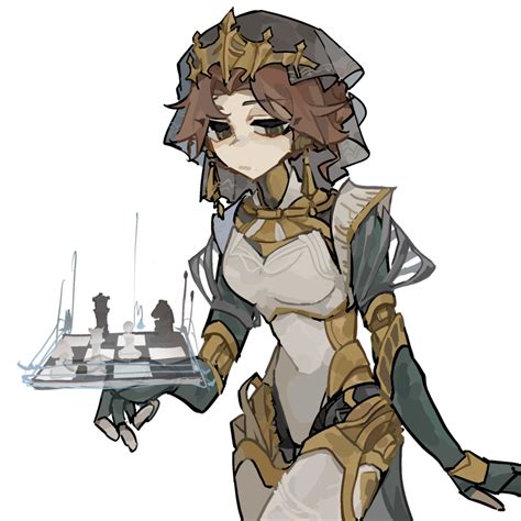 Lucy Reverse 1999 Reverse 1999 Highres 1girl Android Bridal Veil Brown Hair Chess