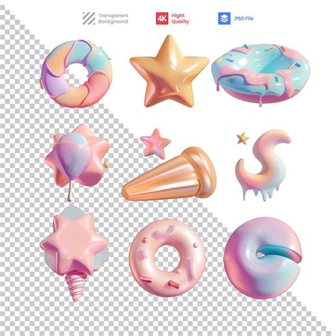 Premium Psd Assorted Types Of Donuts On White Background