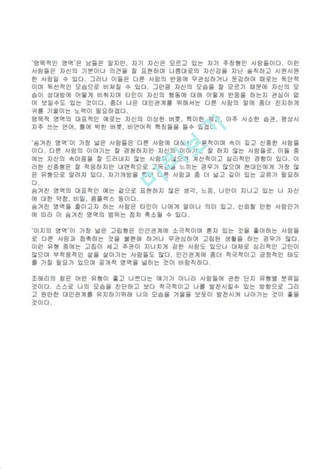 조해리의 ‘마음의 창인문사회레포트