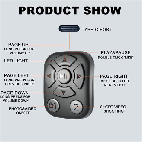 Topaty Tiktok Scrolling Ring Bluetooth Camera Remote Control Scroller