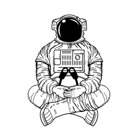 Personnage Dastronaute Assis Vecteur Premium