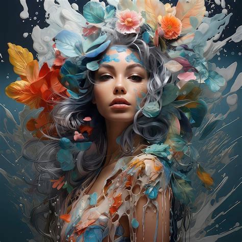 Premium Ai Image Colorful Girl