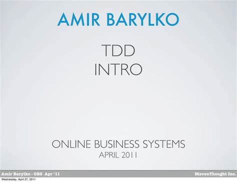 Obs Tdd Intro Ppt