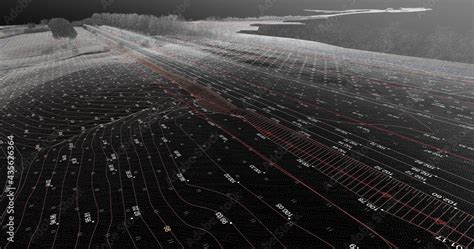 Digital Terrain Model Transportation Area Obtained From Lidar Scanning Results Bim Dtm Stock