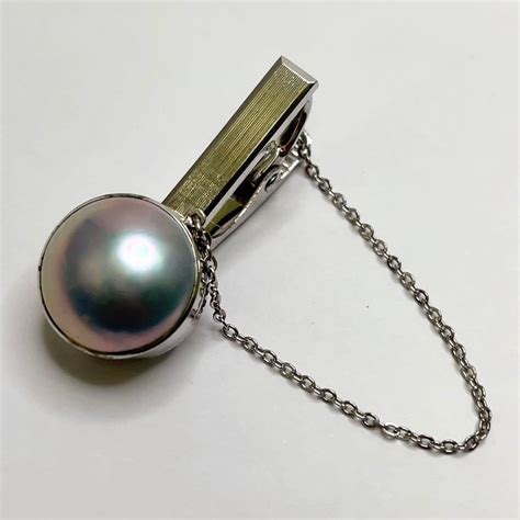 断捨離中！tasaki 田崎真珠 マベパール Silver製 本真珠タイピン Jja2463aa