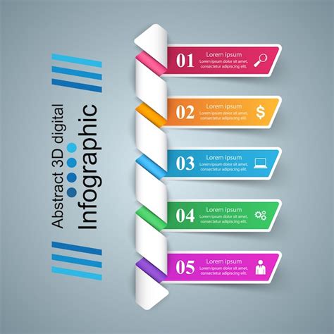 Ilustração digital 3d abstrata infographic Vetor Premium