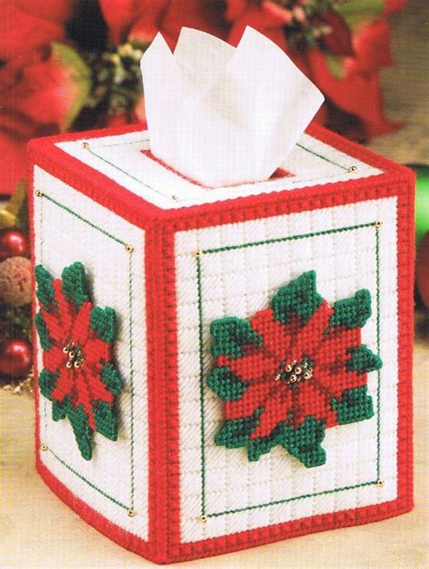 POINSETTIA Tissue Box Cover PLASTIC CANVAS Pattern Etsy