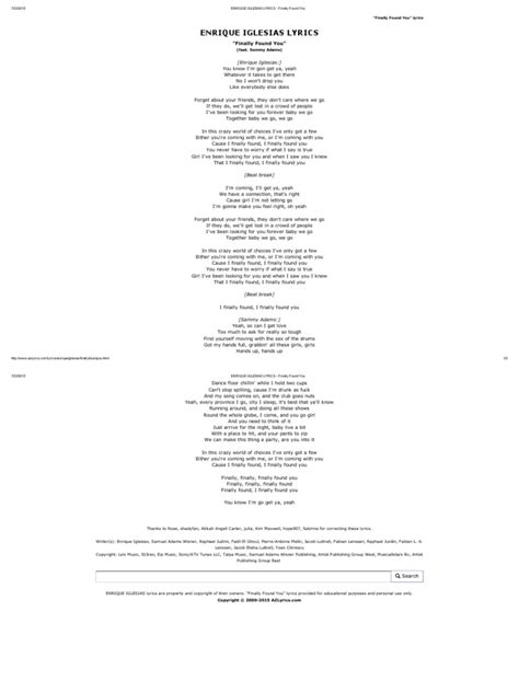 Enrique Iglesias Do You Know Lyrics