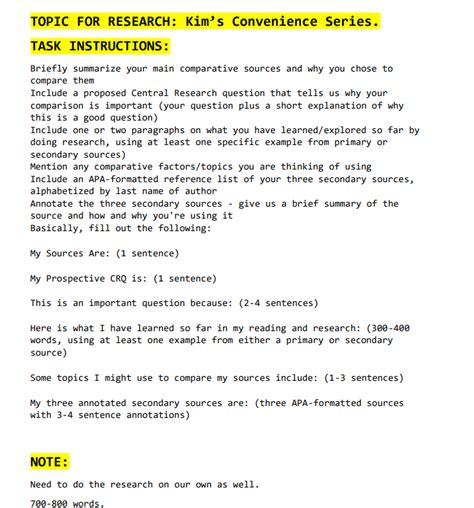 Solved TOPIC FOR RESEARCH Kim S Convenience Series TASK INSTRUCTIONS Brief TutorBin