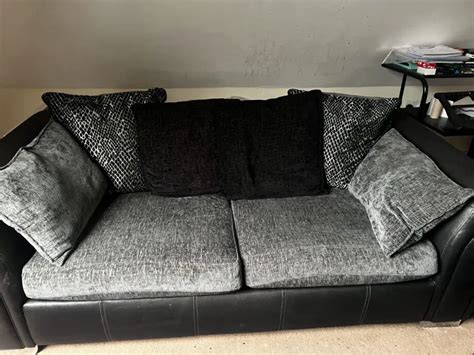 Dfs Grey Black Leather Sofa Set Sofalistic The Sofa Marketplace Buy And Sell Preloved Sofas