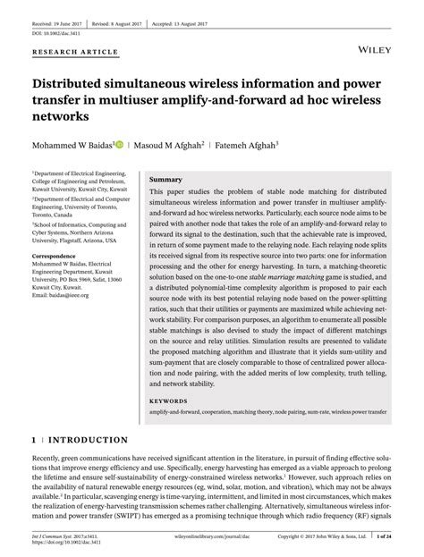 Pdf Distributed Simultaneous Wireless Information And Power Transfer In Multi User Amplify And