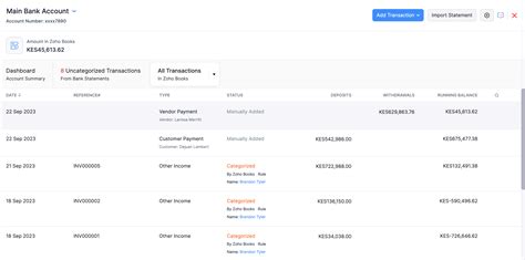 Match And Categorize Transactions Help Zoho Books