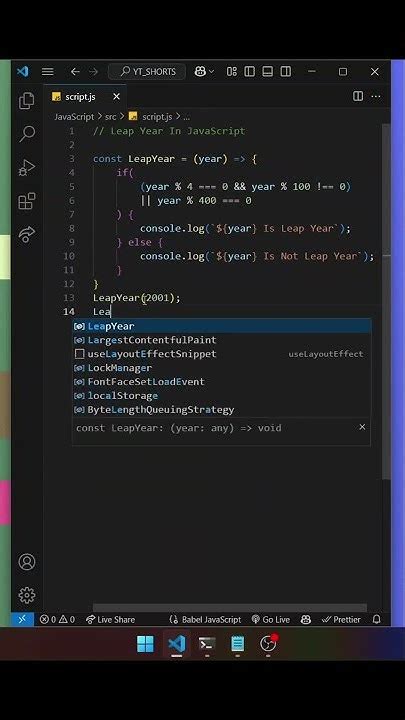 Leap Year In Javascript Shorts Coding Interview Javascript