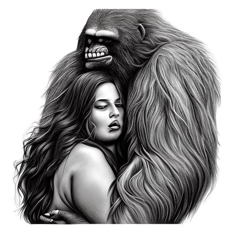 Curvy Woman In Love With Bigfoot · Creative Fabrica