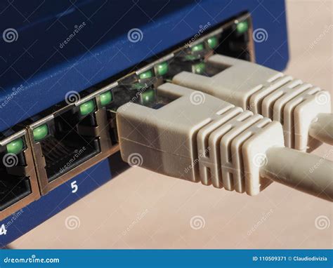 Modem Router Switch With RJ Ethernet Plug Ports Stock Image Image Of Digital Technology