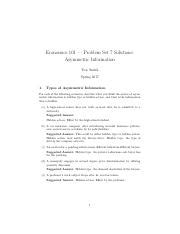 Problem Set 7 Solutions Pdf Economics 101 Problem Set 7 Solutions