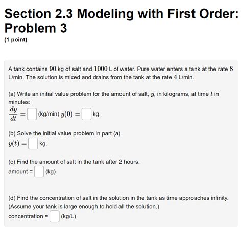 Solved Section 2 3 Modeling With First Order Problem 4 1