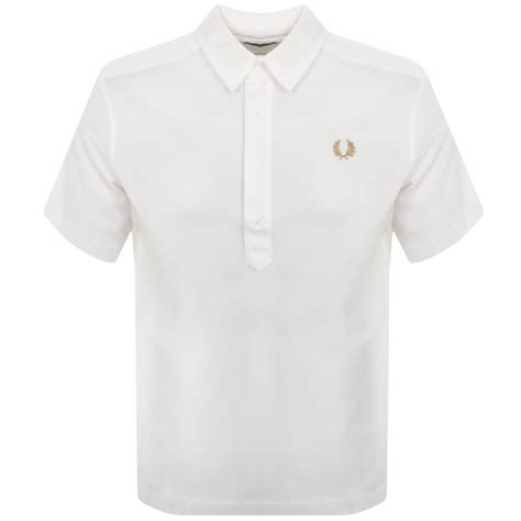 Fred Perry Short Sleeve Pullover Shirt White Mainline Menswear United