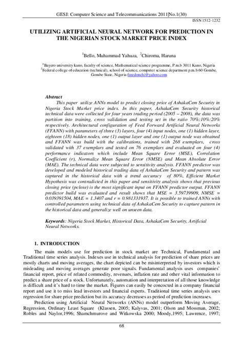 Pdf Utilizing Artificial Neural Network For Prediction In The