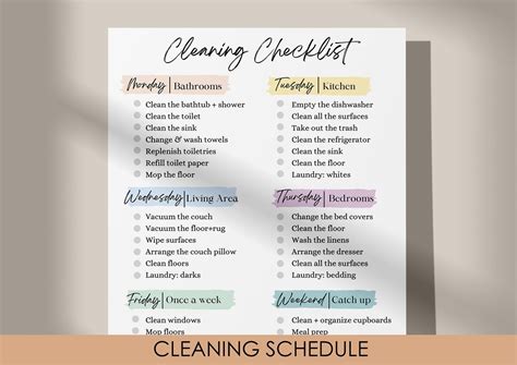 Editable Cleaning Schedule Printable Cleaning Checklist Etsy Canada