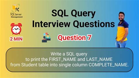 Ajay Bansode On Linkedin Sql Query Interview Questions 7 To Print The First And Last Name Into