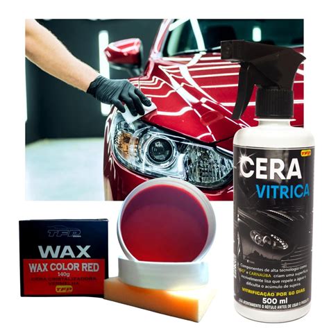 Cera Cristalizadora Carro Vermelho E Cera Vitrica C Carnaúba Shopee