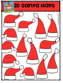 2D Santa Hat Shapes P4 Clips Trioriginals Digital Clip Art TPT