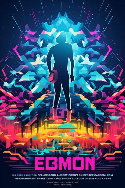 Premium Ai Image Poster Design Of Edm Festival Sea Of People Jumping