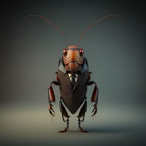 Premium Ai Image Cockroach In Smart Formal Suit And Shirt Dinner Wear
