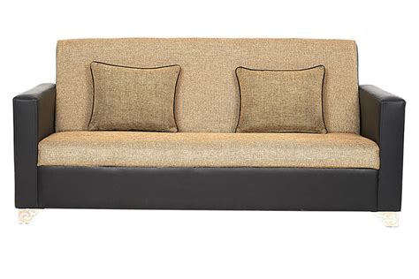 Buy Scotty Travis Aindrea Cream Black Leatherette Fabric 3 Seater Queen