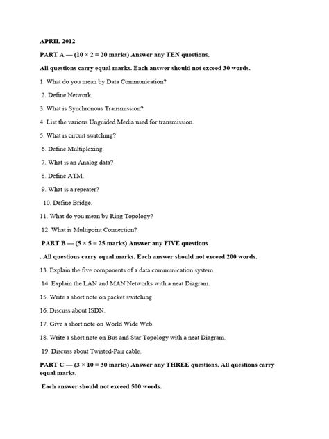 Cn Previous University Qp Pdf Computer Network Network Topology