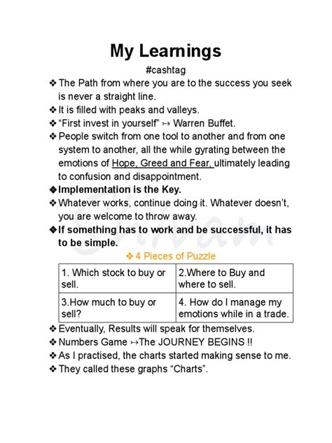My Learnings Pdf