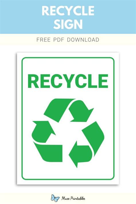 Eco Friendly Printable Recycle Sign Template