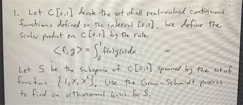 solved 1 let c [0 1] denote the set of all real valued