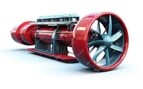 Premium Ai Image Tidal Energy Turbine In Standard Scale Isolated On