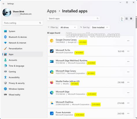 Find Install Date Of Apps In Windows 11 Windows 11 Forum
