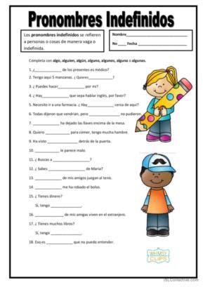 68 Indefinido Español ELE hojas de trabajo pdf doc