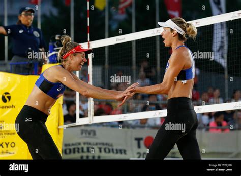 Tokyo Japan Th July April Ross Alexandra Klineman Usa Beach Volleyball Fivb