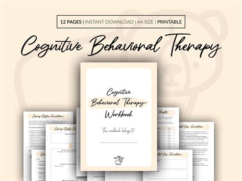 Cognitive Behavioral Therapy Workbook Cbt Journal Challenging Automatic Negative Thoughts
