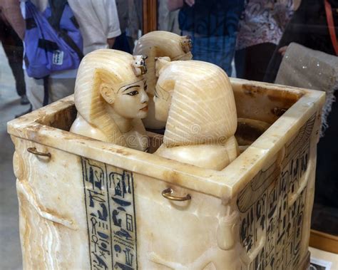 Tutankhamun Alabaster Canopic Box Inside The Museum Of Egyptian