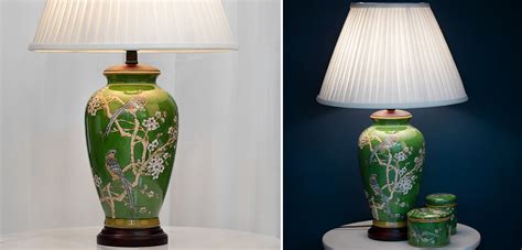 Настольная лампа с абажуром Birds Green Chinoiserie Lampshade по цене ...