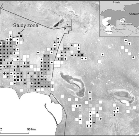 Map Of The Region Showing The Density Of Displaying Males As The Mean Download Scientific