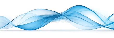 Abstract Blue Wave Background Flowing Lines And Smooth Design Elements On White Background