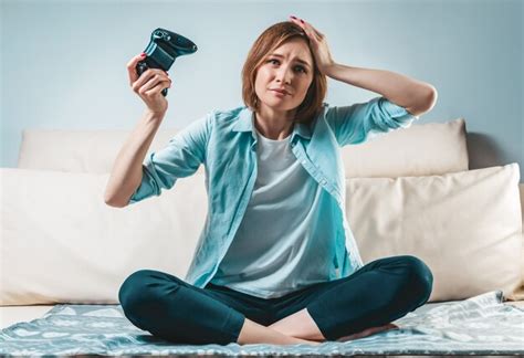 Premium Photo Portrait Of A Girl With A Joystick In Her Hands