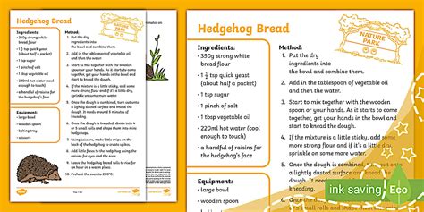 Hedgehog Bread Recipe Teacher Made Twinkl