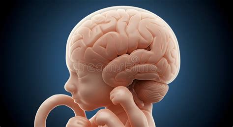 Detailed 3d Model Of A Fetal Brain Development A Visual Representation