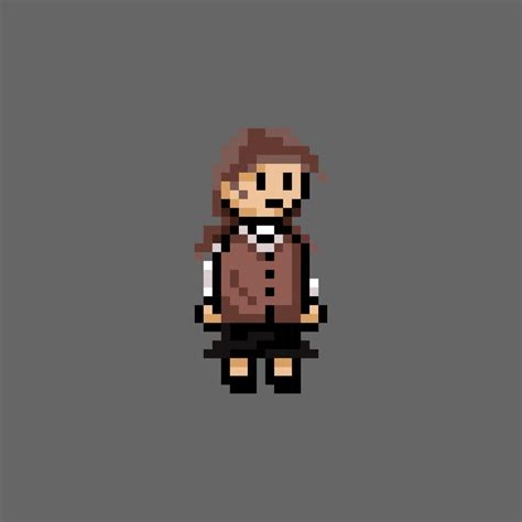 Pixel Art Style Old Videogames Style Retro Style 18 Bit Long Hairl