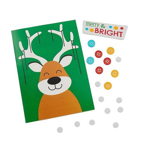 Reindeer Button Christmas Card Craft Kit Oshc Craft Kits