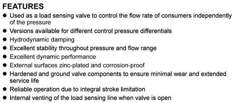 Pressure Compensator Bypass Spool Type Direct Acting Normally Closed Metric Cartridge 250