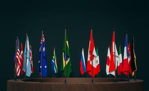 Premium Photo Flags G20 Membership Concept Of The G20 Summit Or